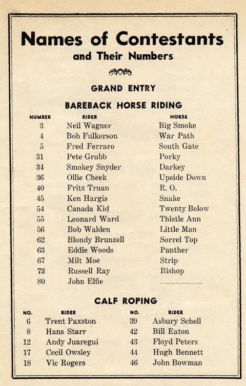 SCVHistory.com AL1937c | Saugus | Hill's Ranch Rodeo Program 4-25-1937
