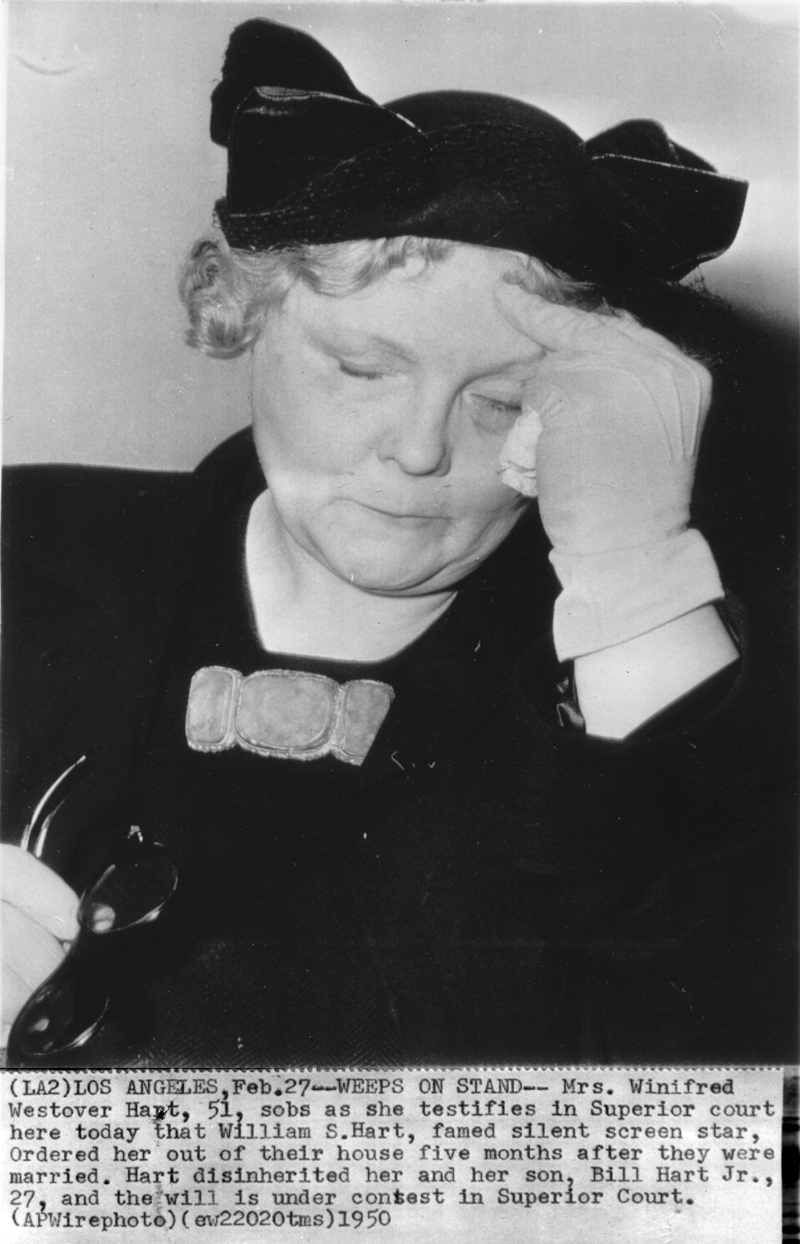 SCVHistory.com LW2291 | Film-Arts | Ex-Mrs. Wm. S. Hart Contests Will, 1950