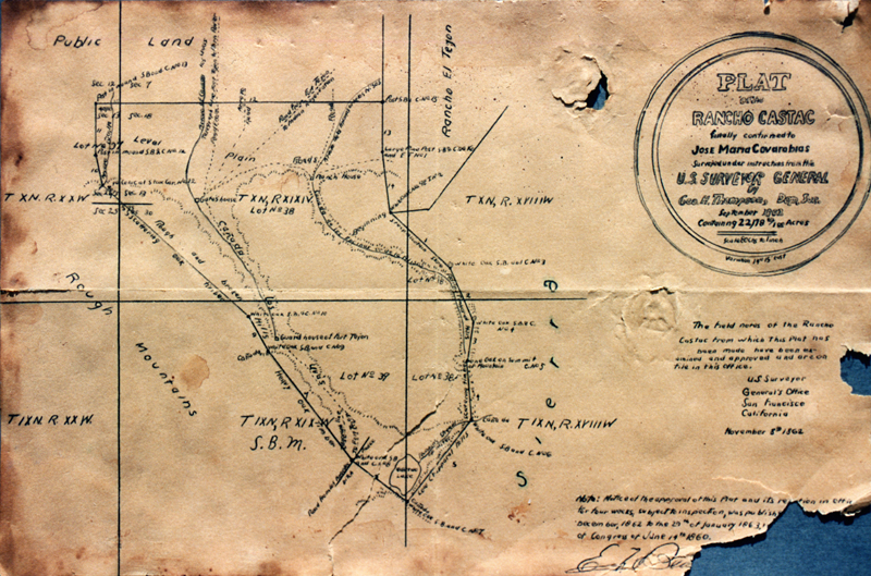 SCVHistory.com LW2580 | Lebec-Tejon | Plat Map of Rancho Castac by E.F ...
