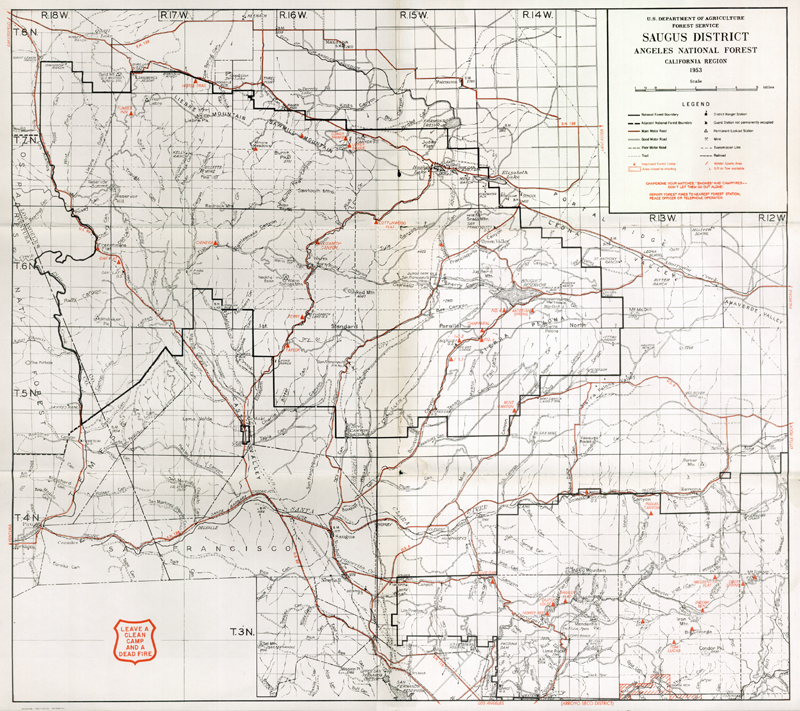 SCVHistory.com LW2624 | Maps | Saugus District, Angeles National Forest ...