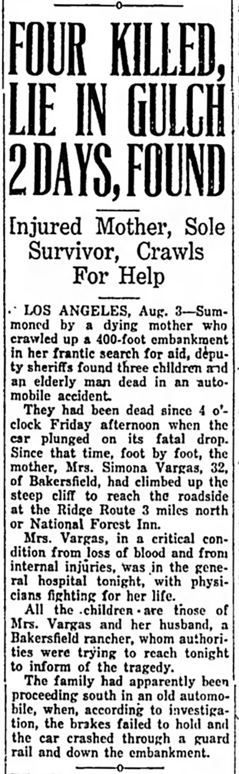 SCVHistory.com | Ridge Route | Part 3: Perils of the Ridge Route, by Dr ...