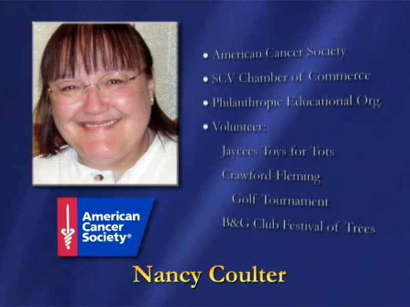 SCVHistory.com | SCV Man & Woman of the Year | Nancy Coulter, 2009 SCV ...