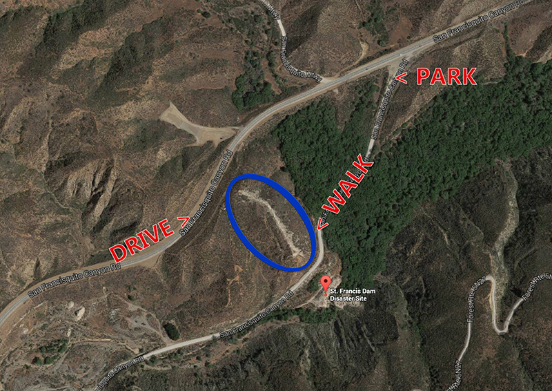 SCVHistory.com | Directions to the St. Francis Dam Disaster Site (2016).
