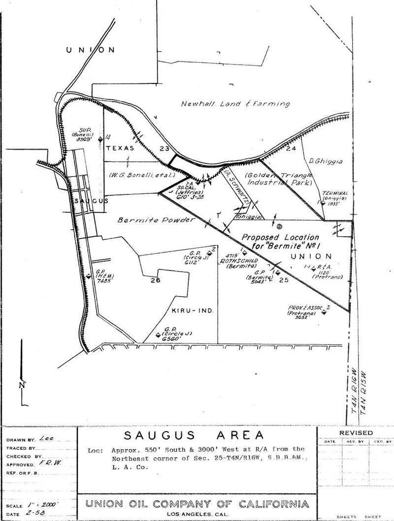 SCVHistory.com SW5801 | Saugus Oil Field | Map: Location of Bermite No ...